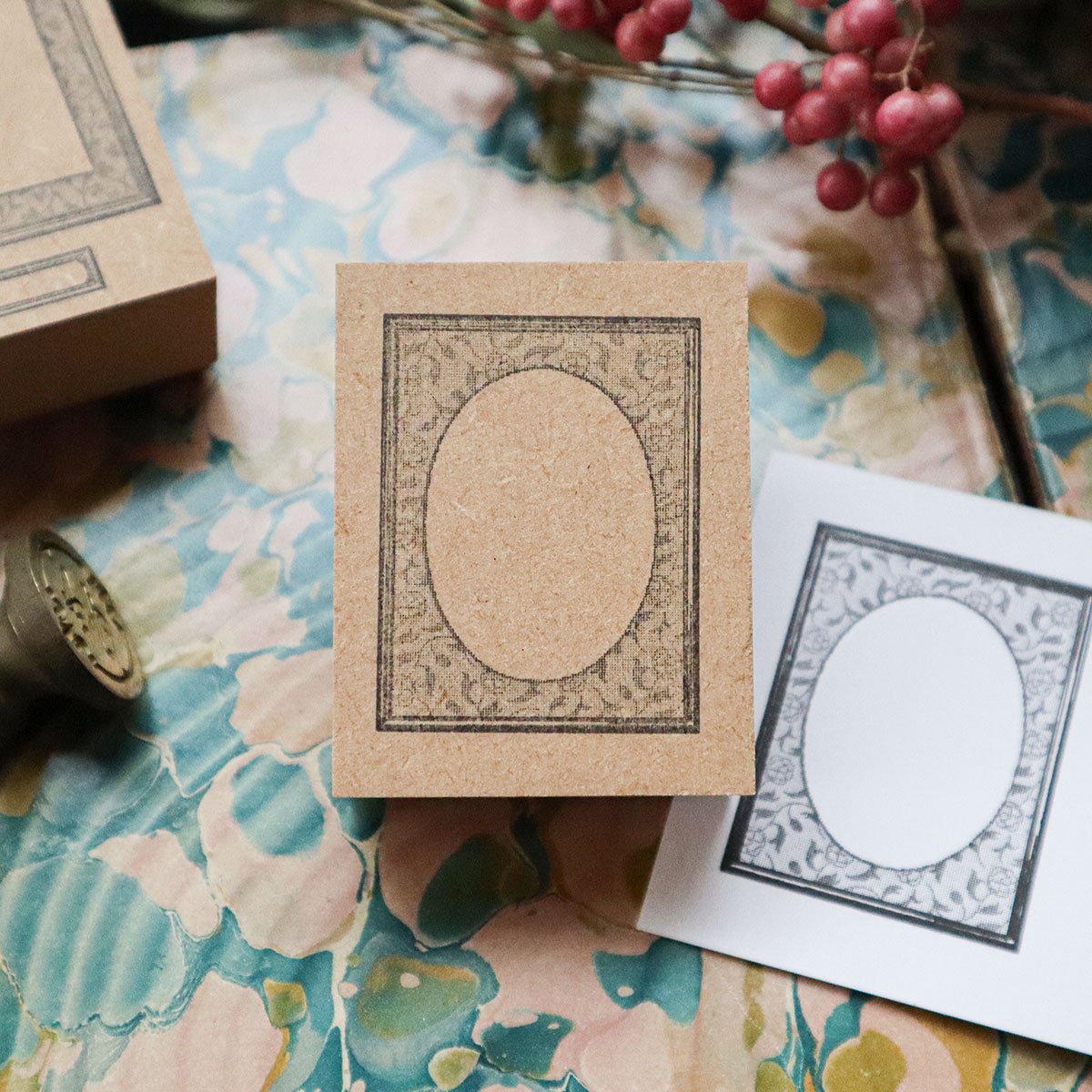 Keibunsha - Rubber Stamp - Frame (Oval) – petit zakkaya