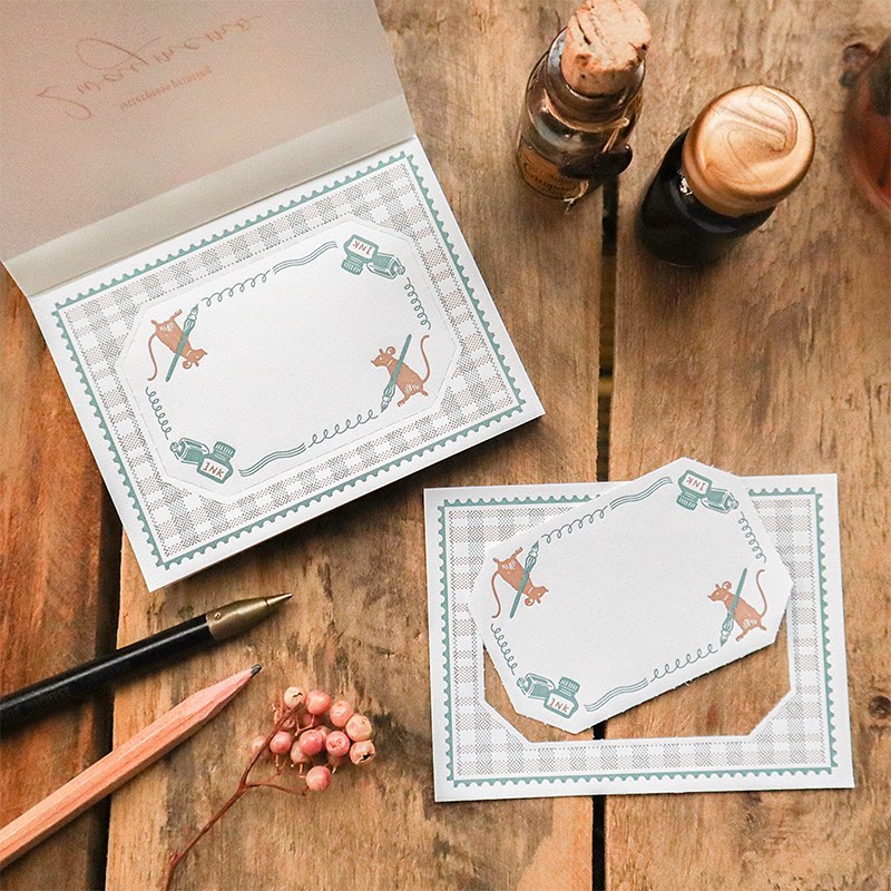 Keibunsha - 2 way Letterpress memo - Mice – petit zakkaya