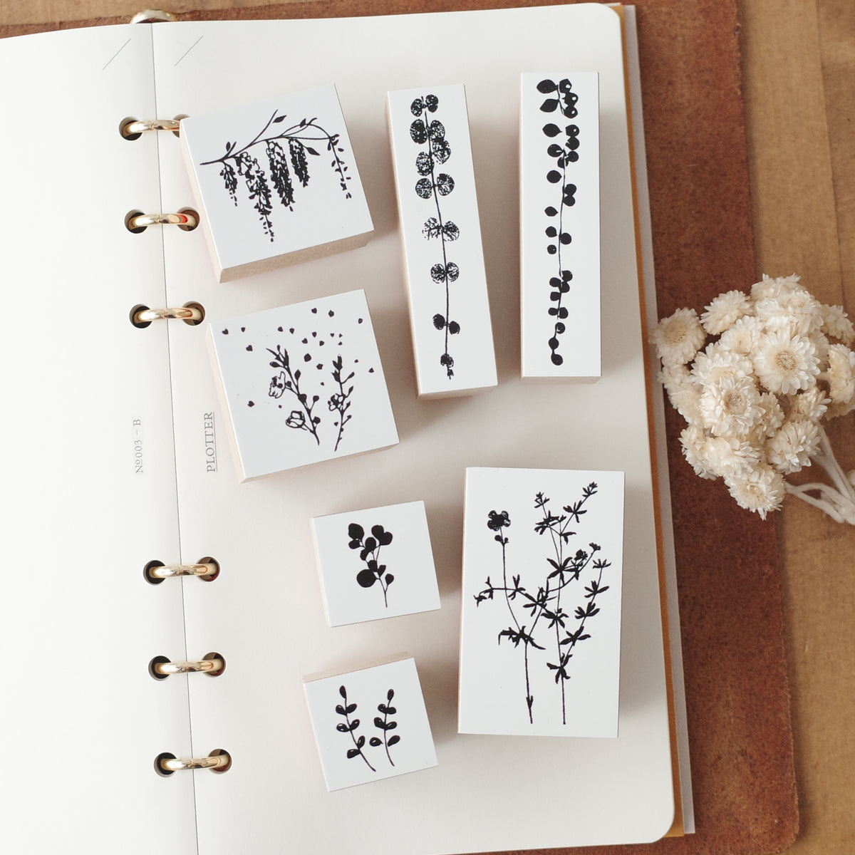 Oola Happy Stationery rubber stamp - Botanical stamps – petit zakkaya