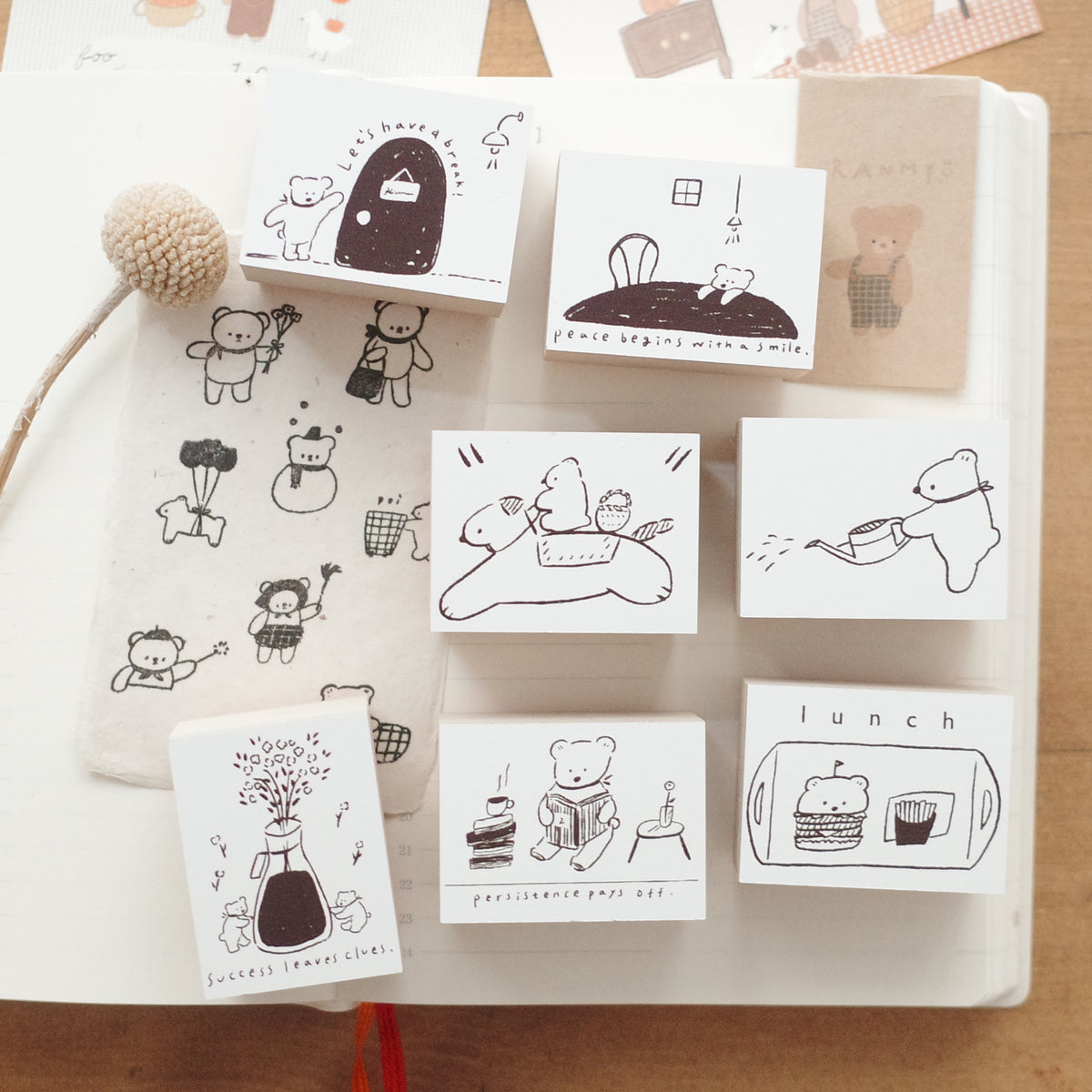 Ranmyu rubber stamp - 3cm x 4cm bears – petit zakkaya