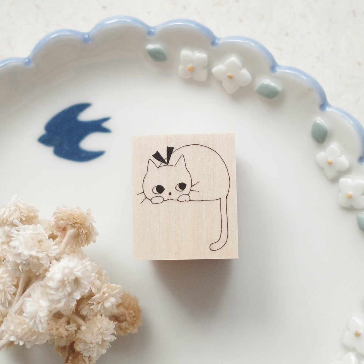 Donna & Bambina rubber stamp - Cat with ribbon – petit zakkaya