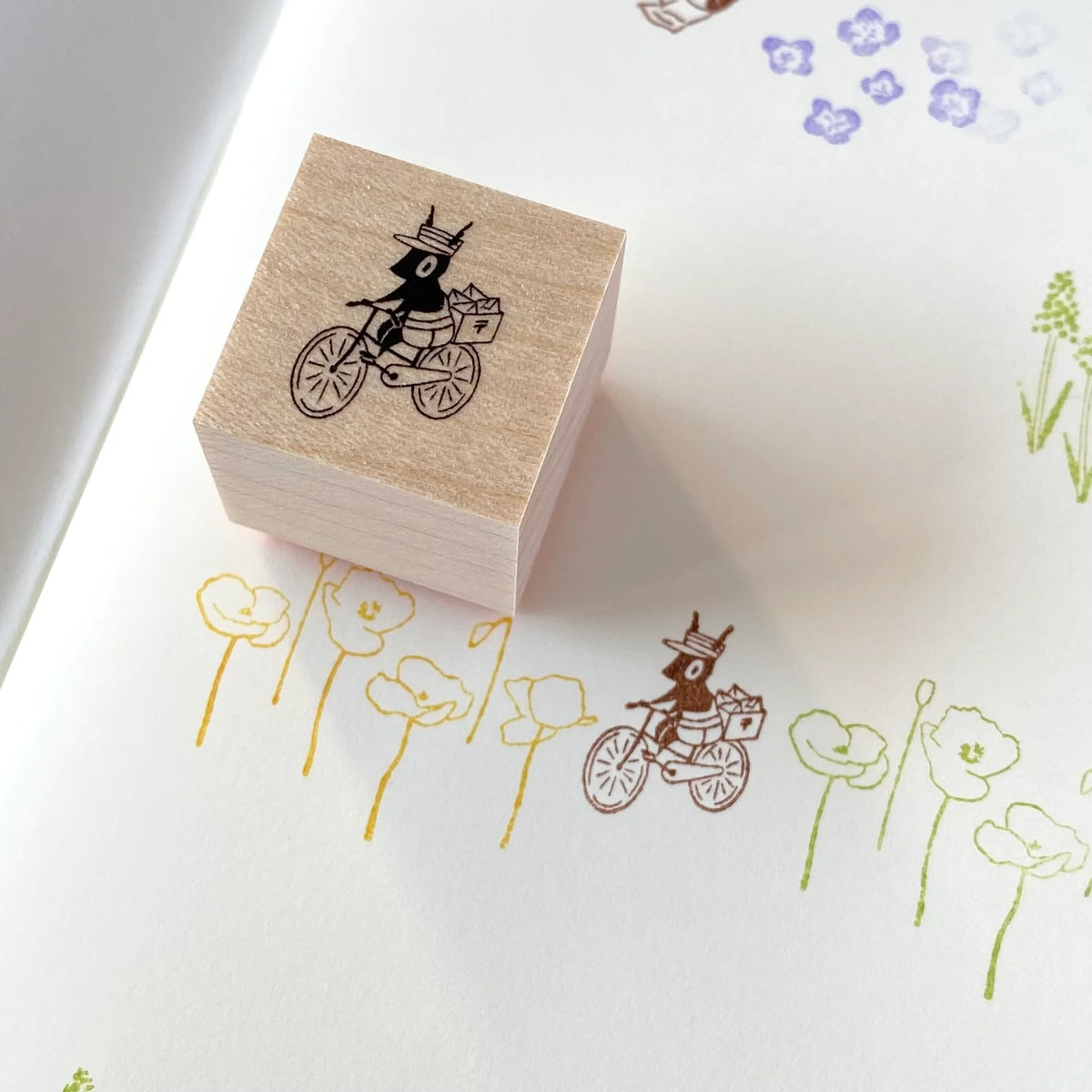 Mori Ringo Rubber Stamp - Postman squirrel and bicycle – petit zakkaya
