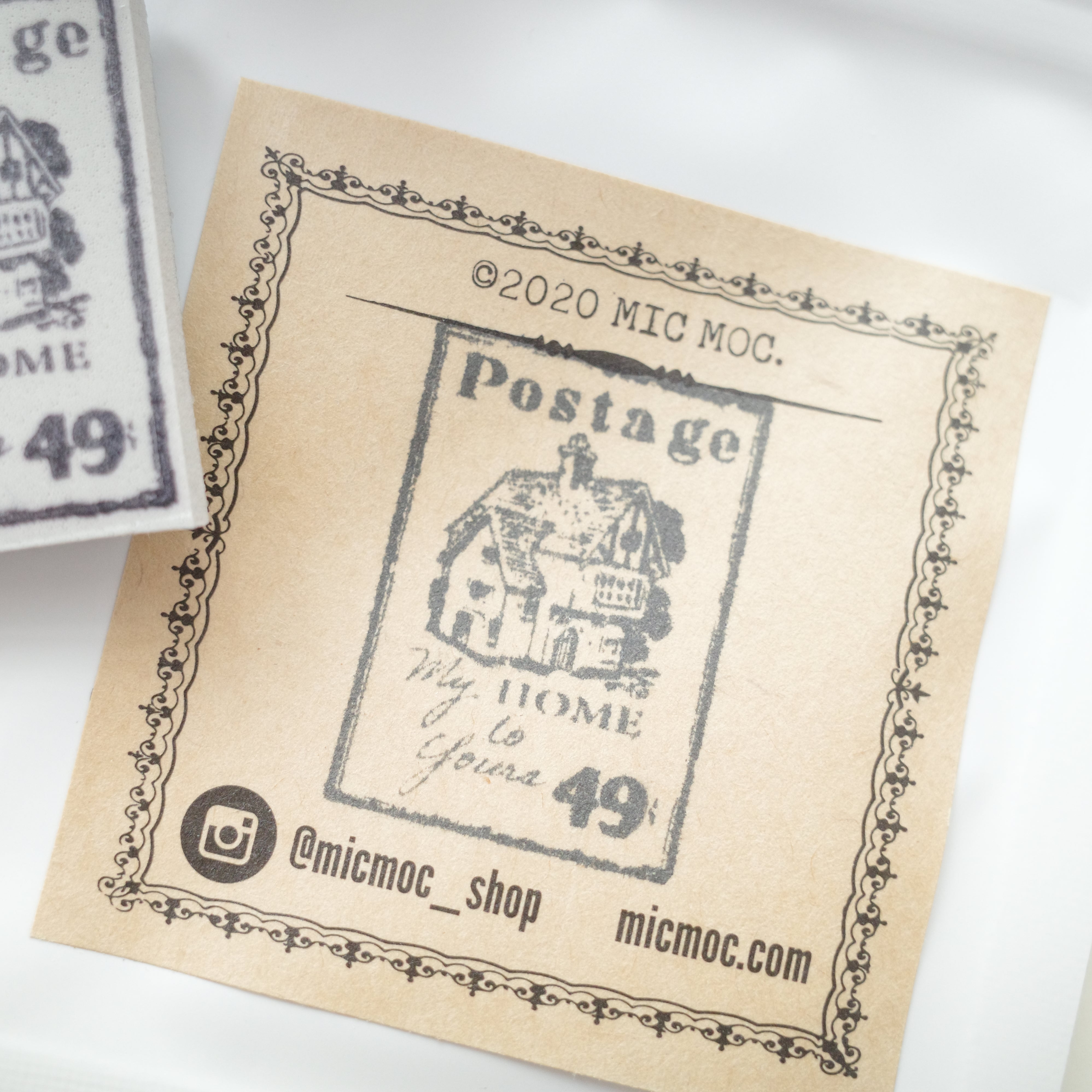 Mic Moc - 'My Home To Yours' Postage Stamp Rubber Stamp – petit zakkaya
