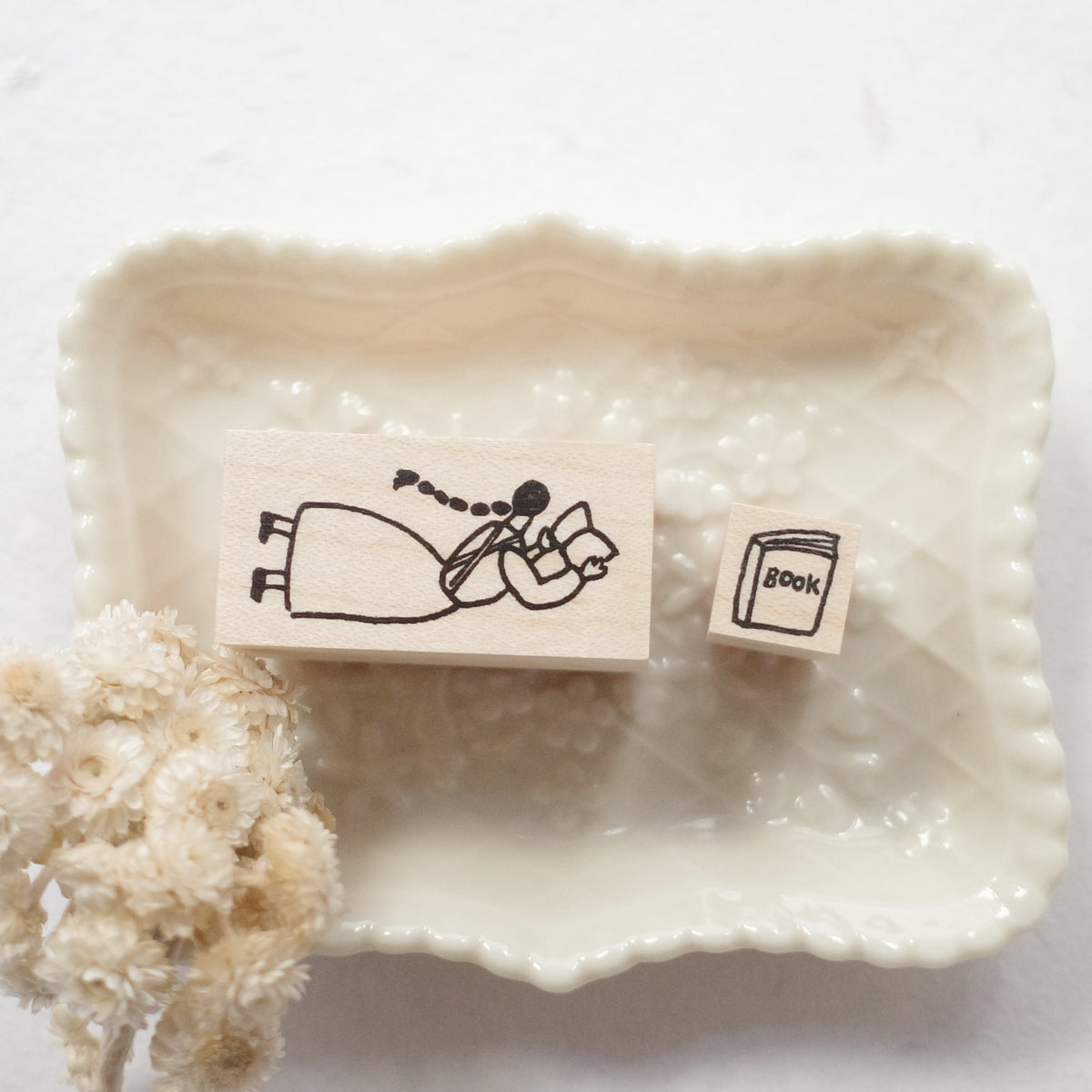 Necktie Rubber Stamp - Work stamp set "Reading" – petit zakkaya
