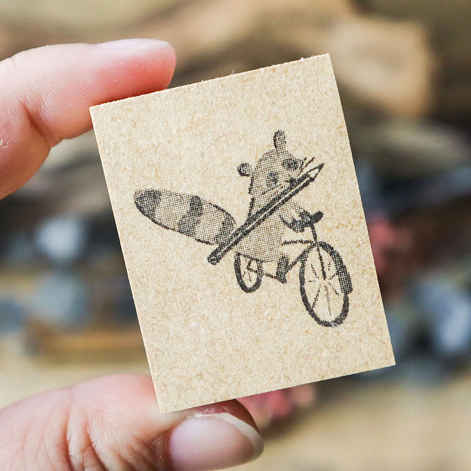 Keibunsha - Rubber Stamp - Bicycle series - Racoon – petit zakkaya