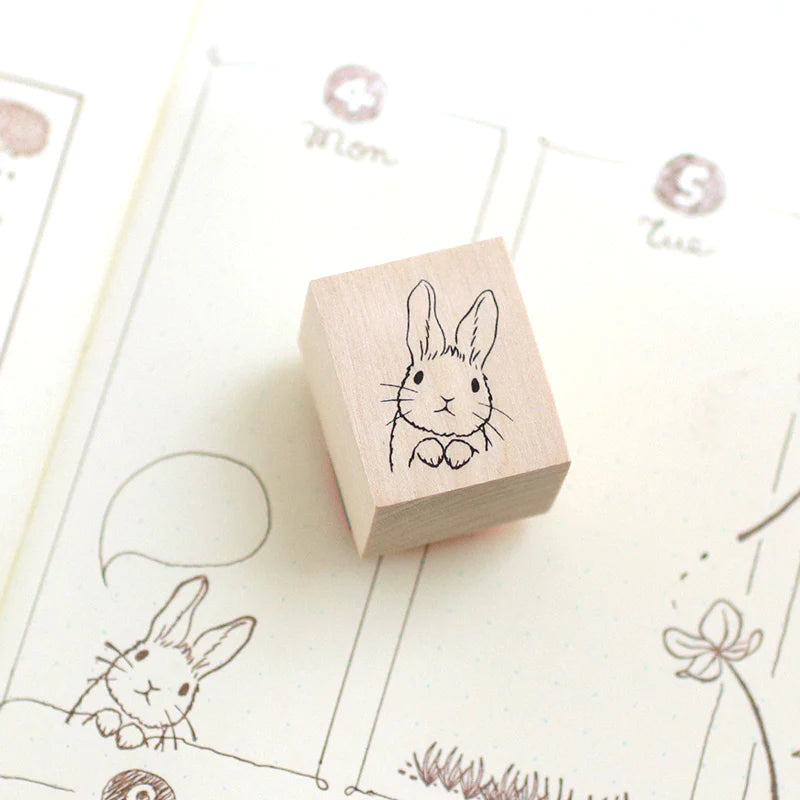 Ecru Forest rubber stamp - Rabbit's face – petit zakkaya
